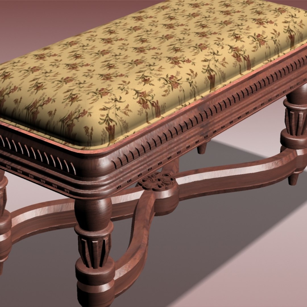 3d Model Antique Bench