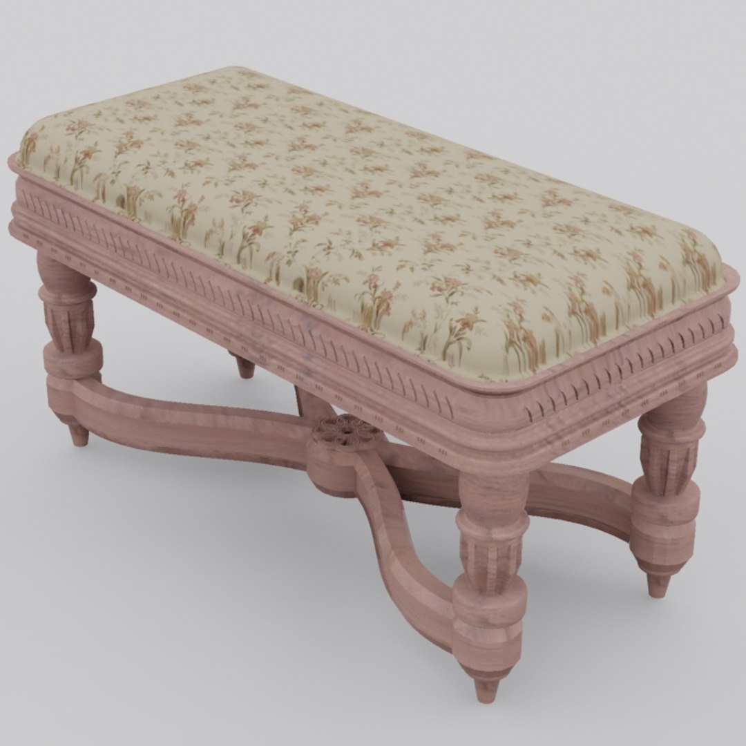 3d Model Antique Bench