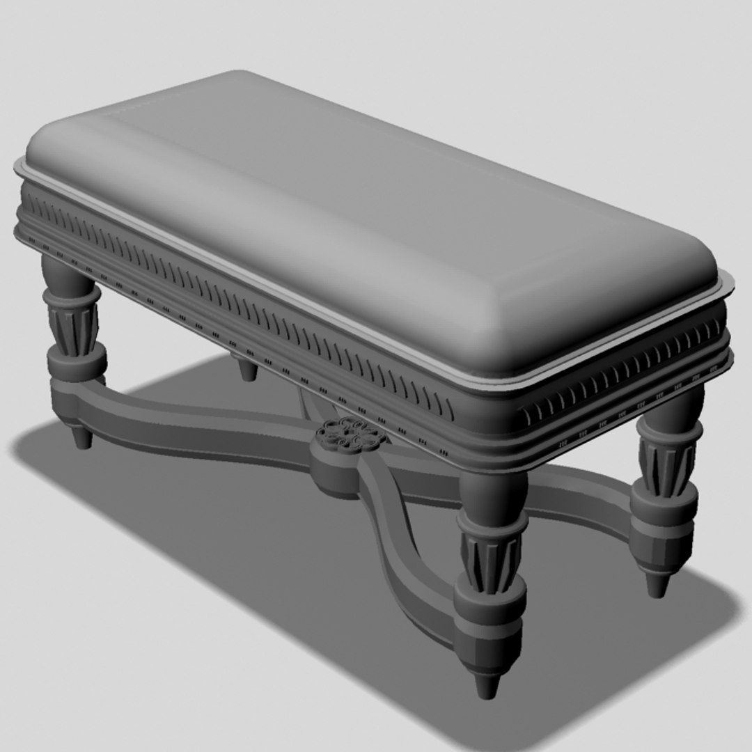 3d Model Antique Bench