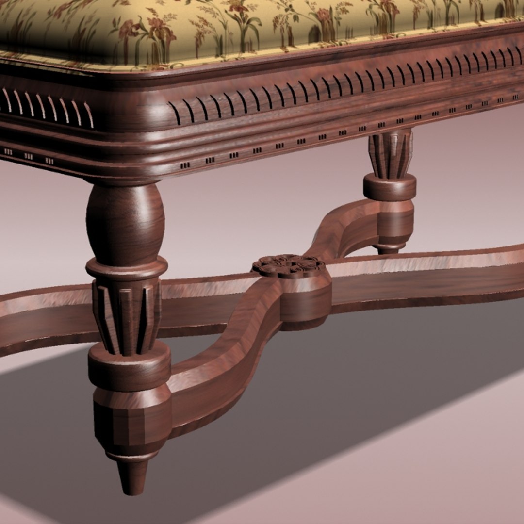 3d Model Antique Bench