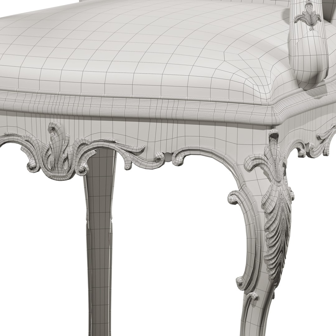 Kosovart Rococo Dining Table And Chair 3D Model - TurboSquid 1920997