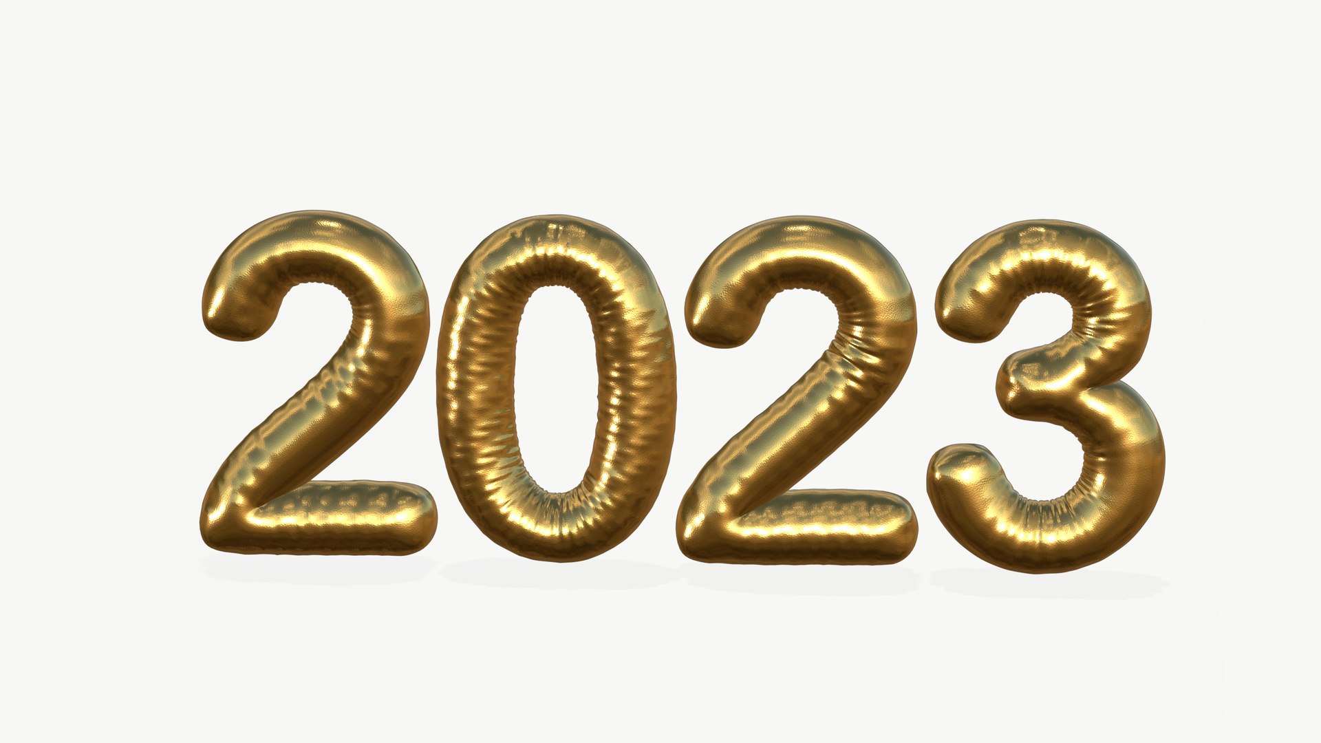 New Year Gold 2023 3D Model - TurboSquid 2006023