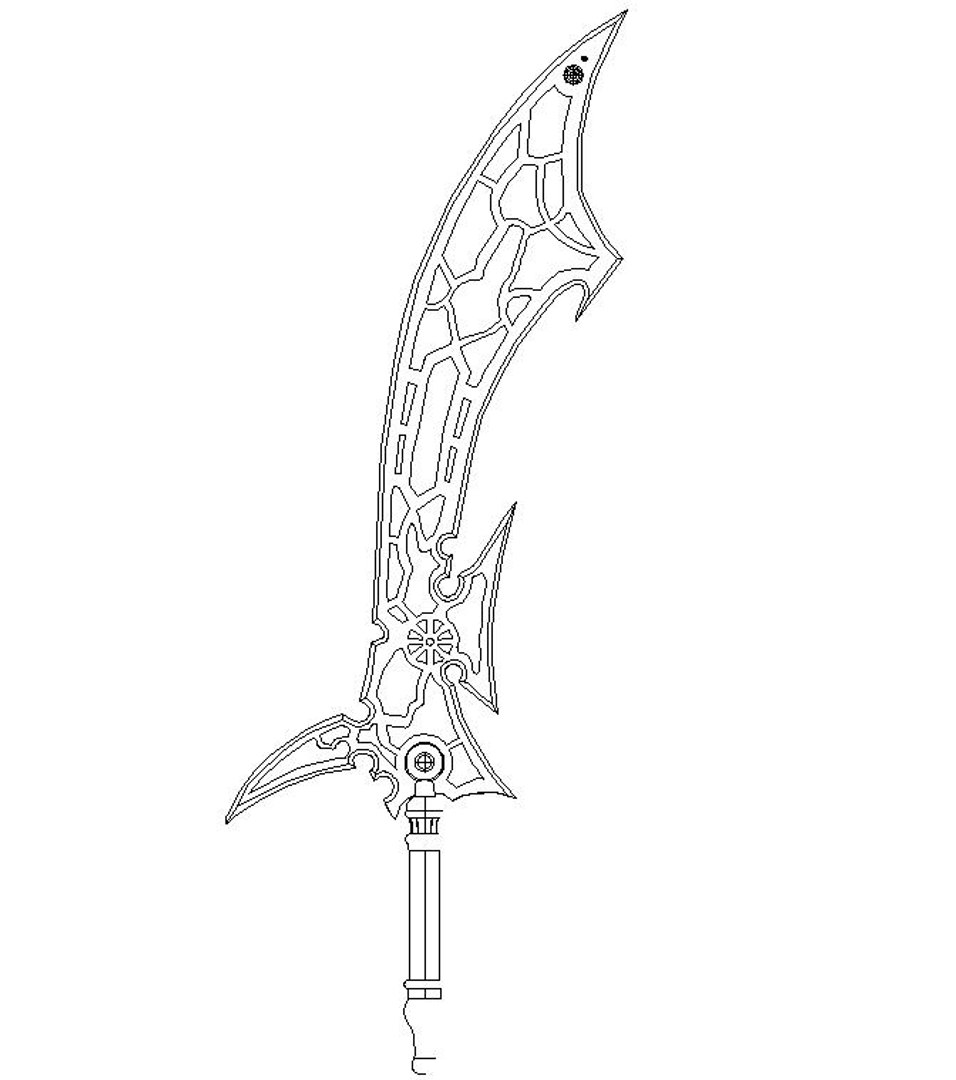 how to draw a lightning sword