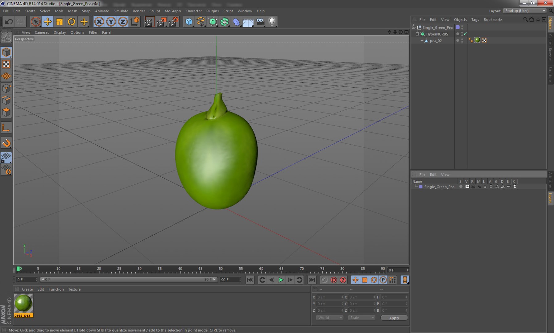 Single Green Pea 3D Model - TurboSquid 1226674