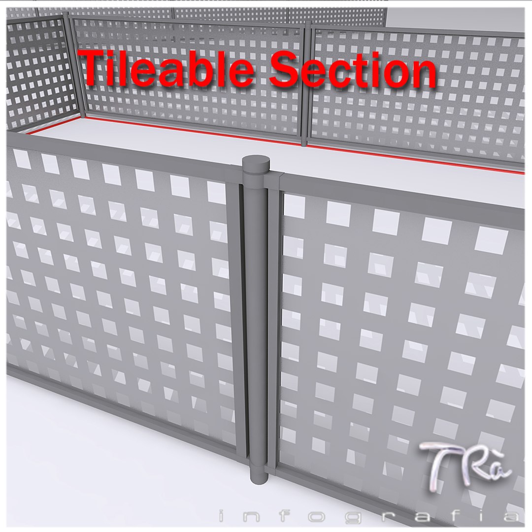 Fence tileable 3D model - TurboSquid 1170398