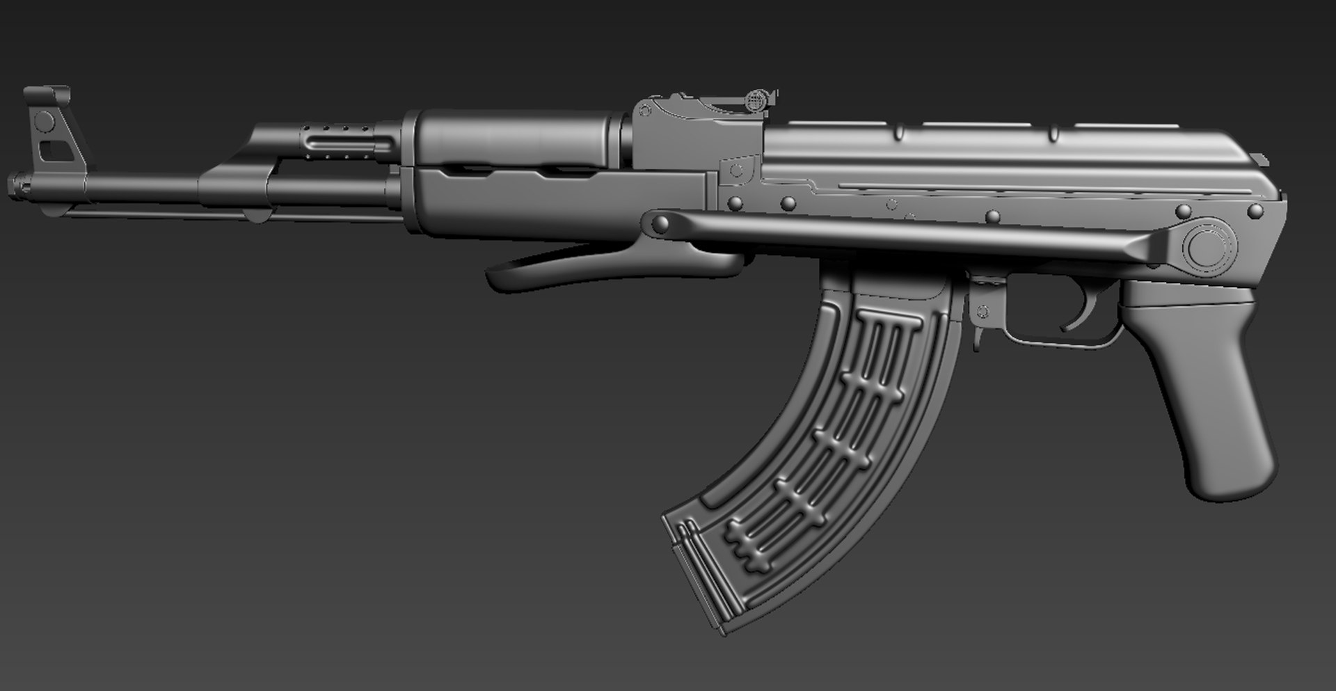 Akm Rifle 3d Max