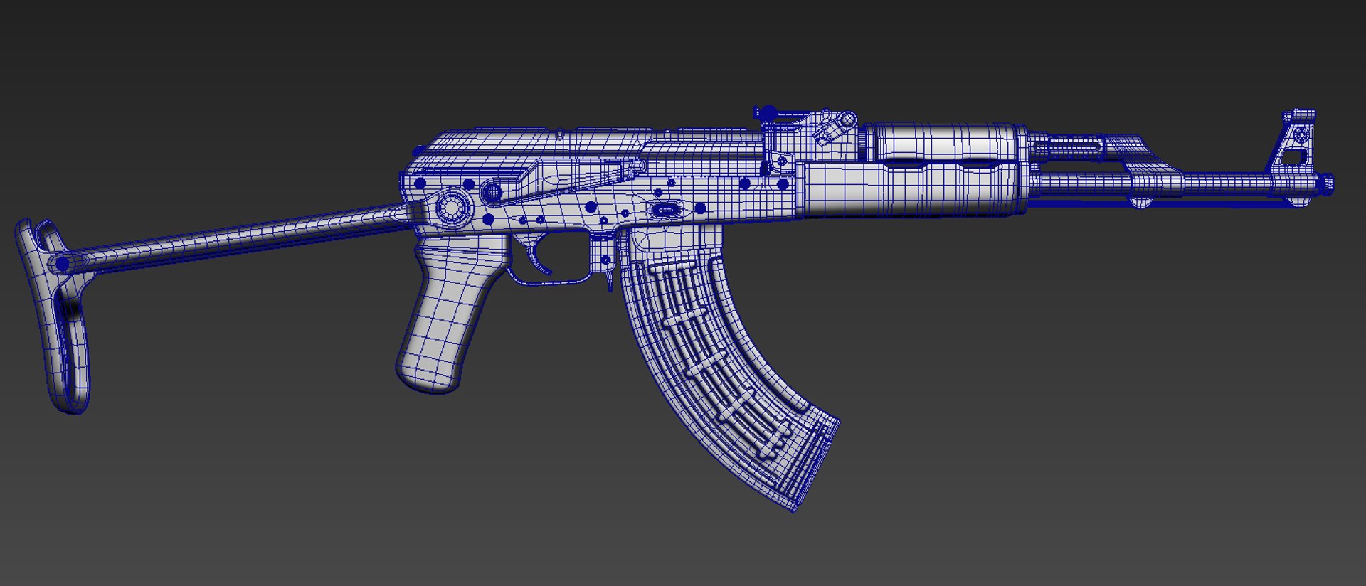 Akm Rifle 3d Max