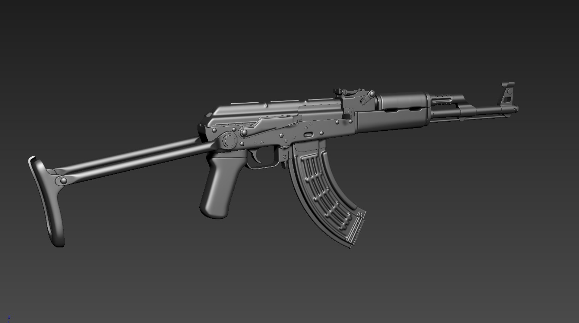 Akm Rifle 3d Max