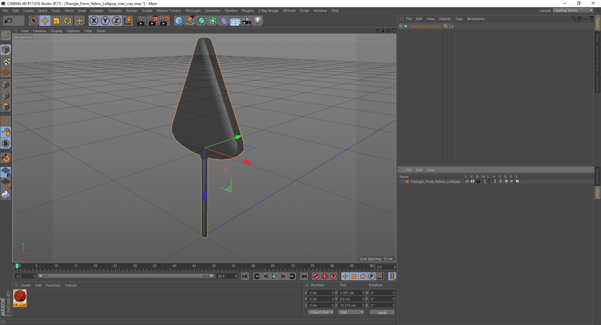 Triangle Form Yellow Lollipop 3D - TurboSquid 2241933