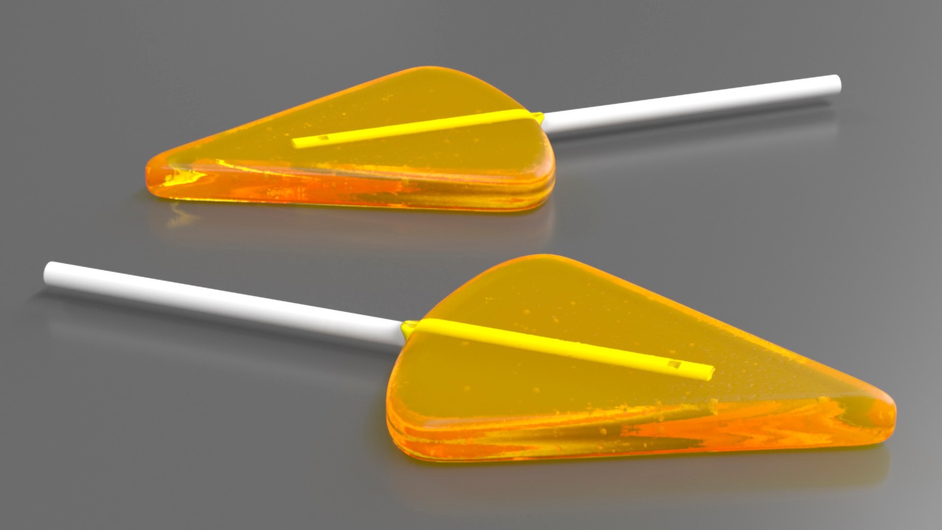Triangle Form Yellow Lollipop 3D - TurboSquid 2241933