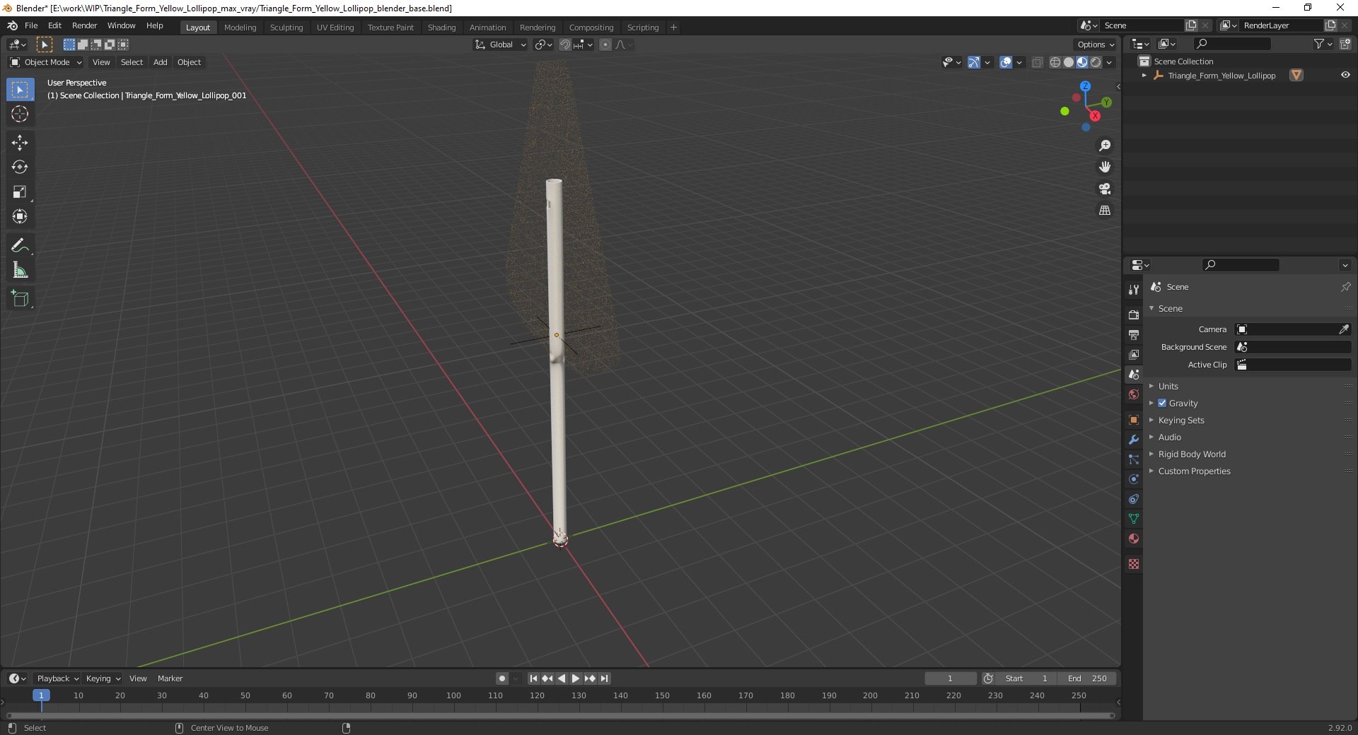 Triangle Form Yellow Lollipop 3D - TurboSquid 2241933
