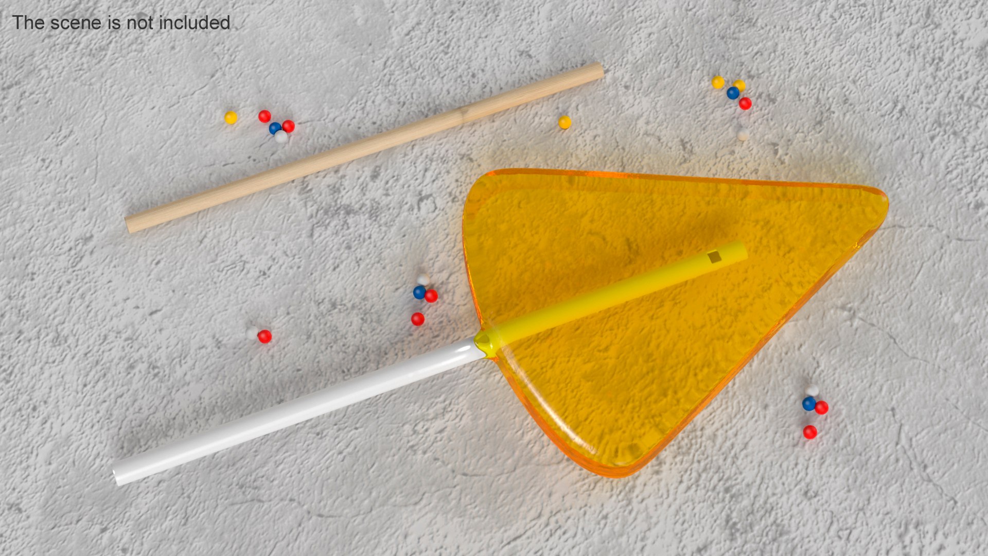 Triangle Form Yellow Lollipop 3D - TurboSquid 2241933