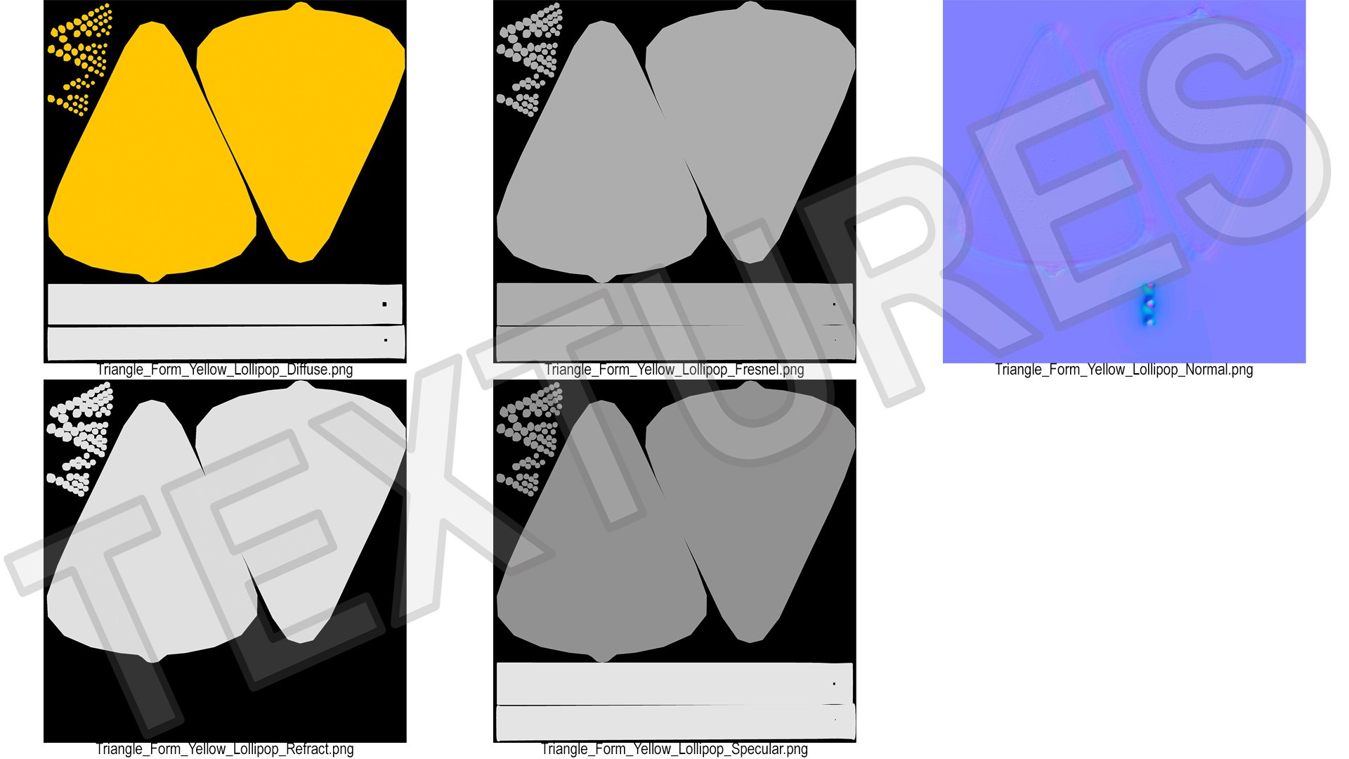 Triangle Form Yellow Lollipop 3D - TurboSquid 2241933