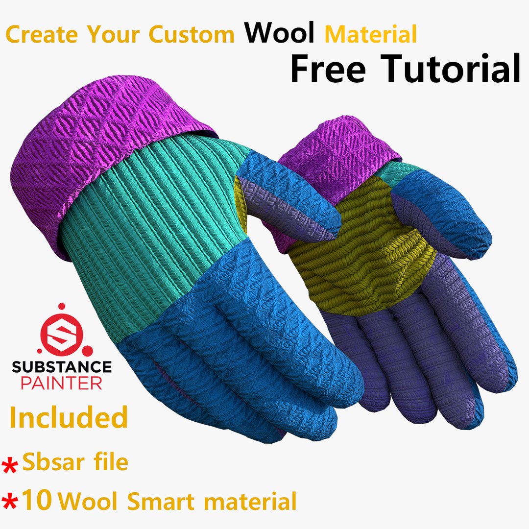 3D Create Wool Material In Substance Painter Sbsar 10 Wool Smart ...