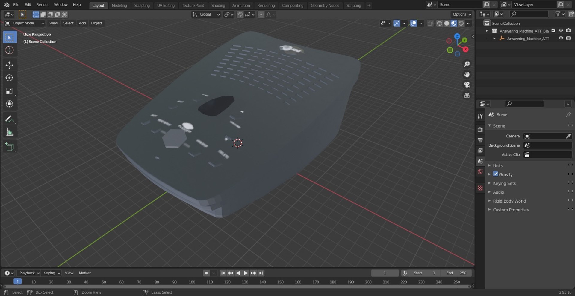 3D Model Answering Machine ATT Black - TurboSquid 2089871