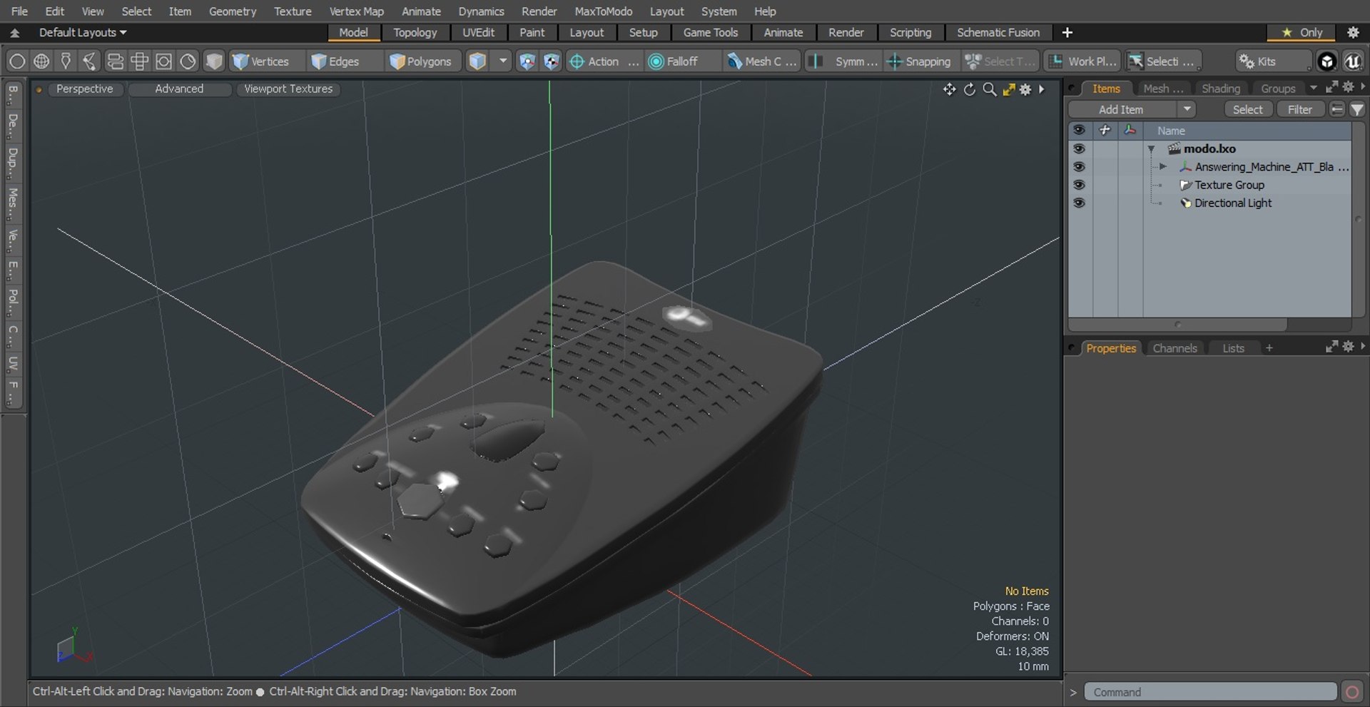 3D Model Answering Machine ATT Black - TurboSquid 2089871
