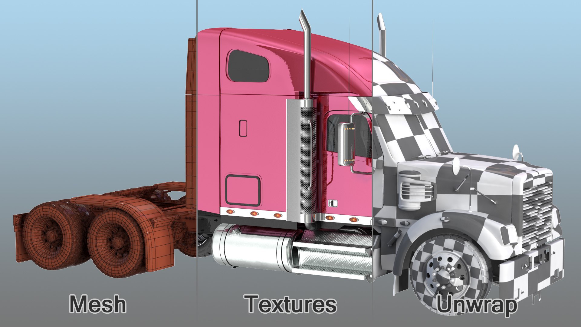 Heavy duty long hood model - TurboSquid 1608824