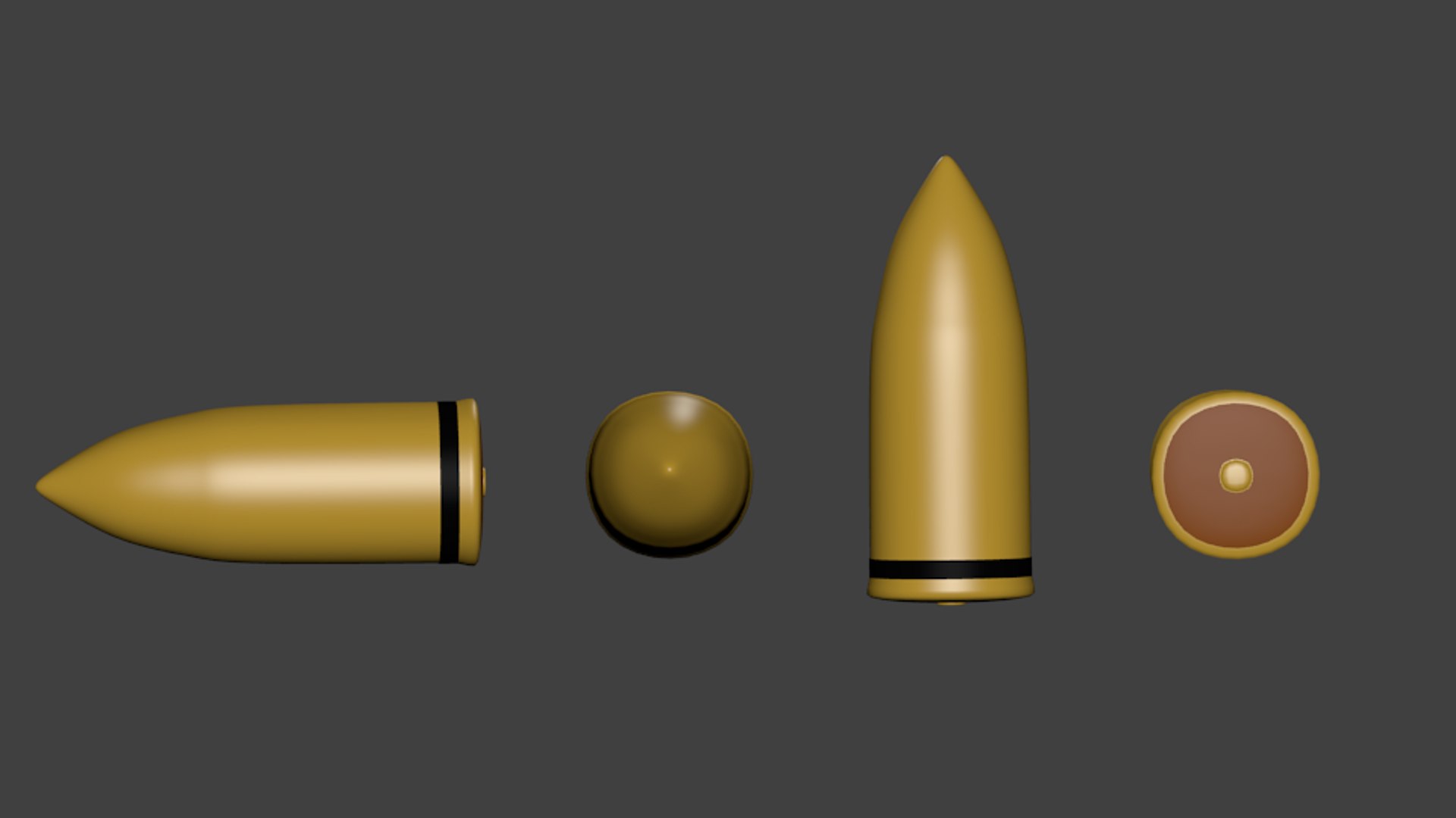 3d Bullet Modeled Model
