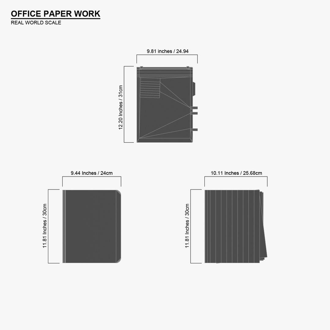 3d Model Of Office Paper Work