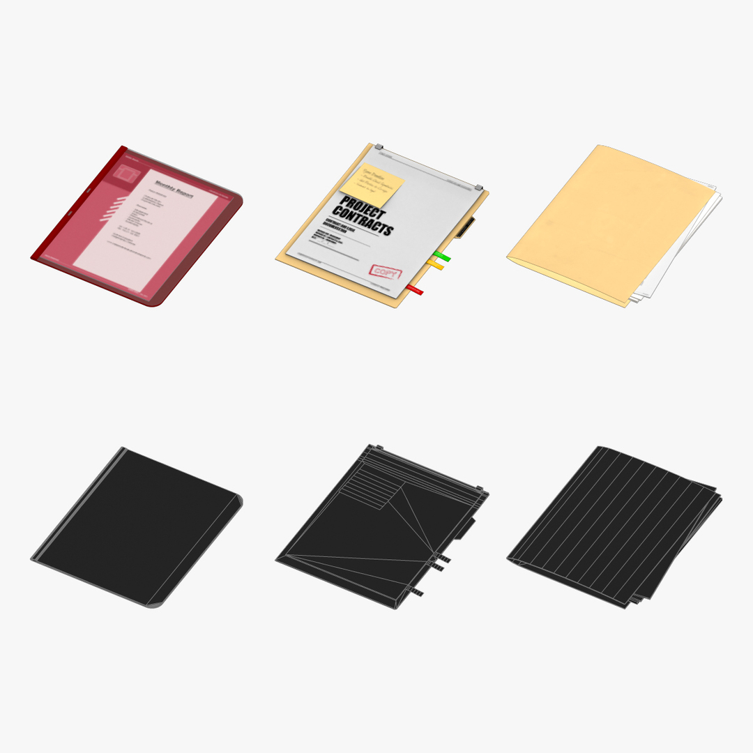 3d Model Of Office Paper Work