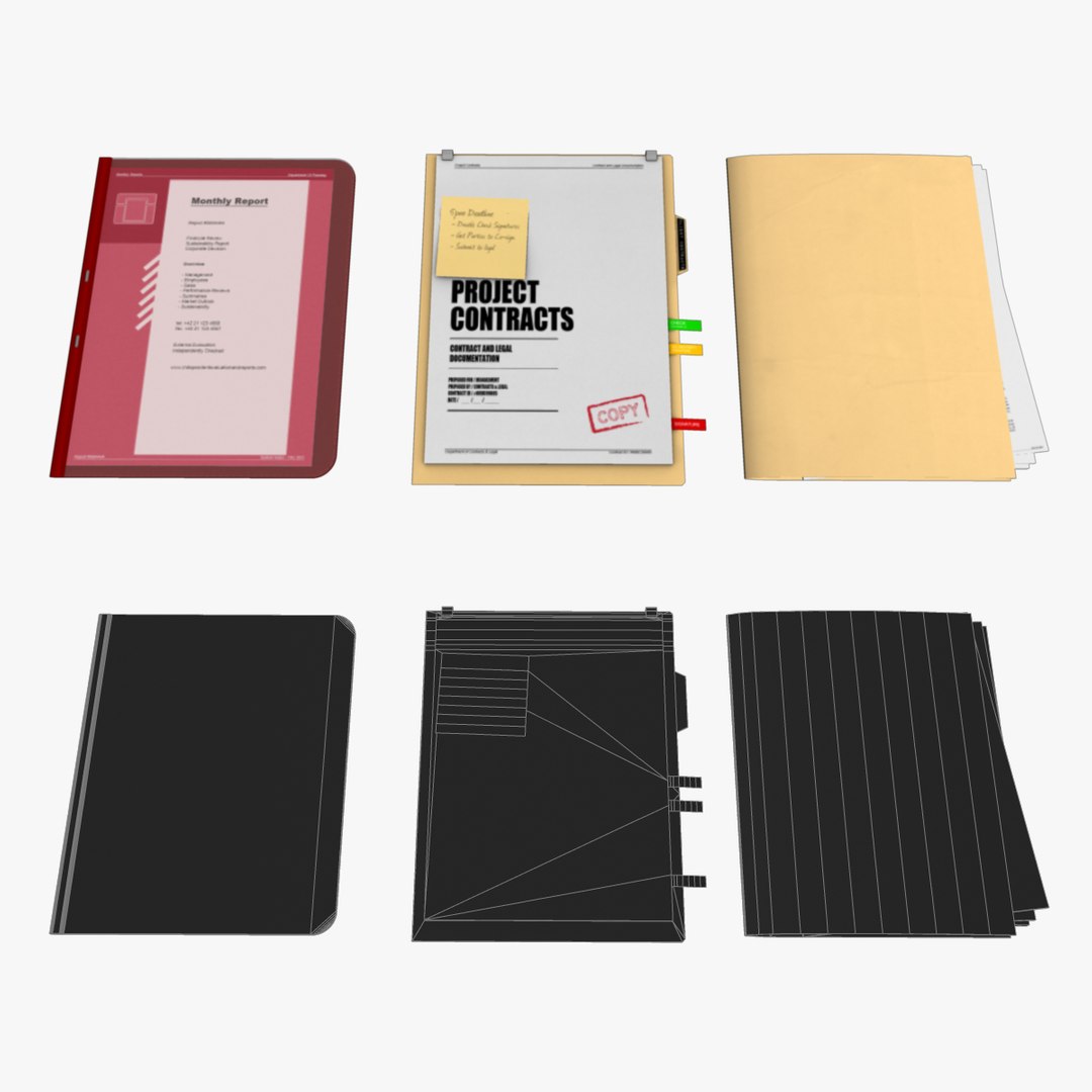 3d Model Of Office Paper Work