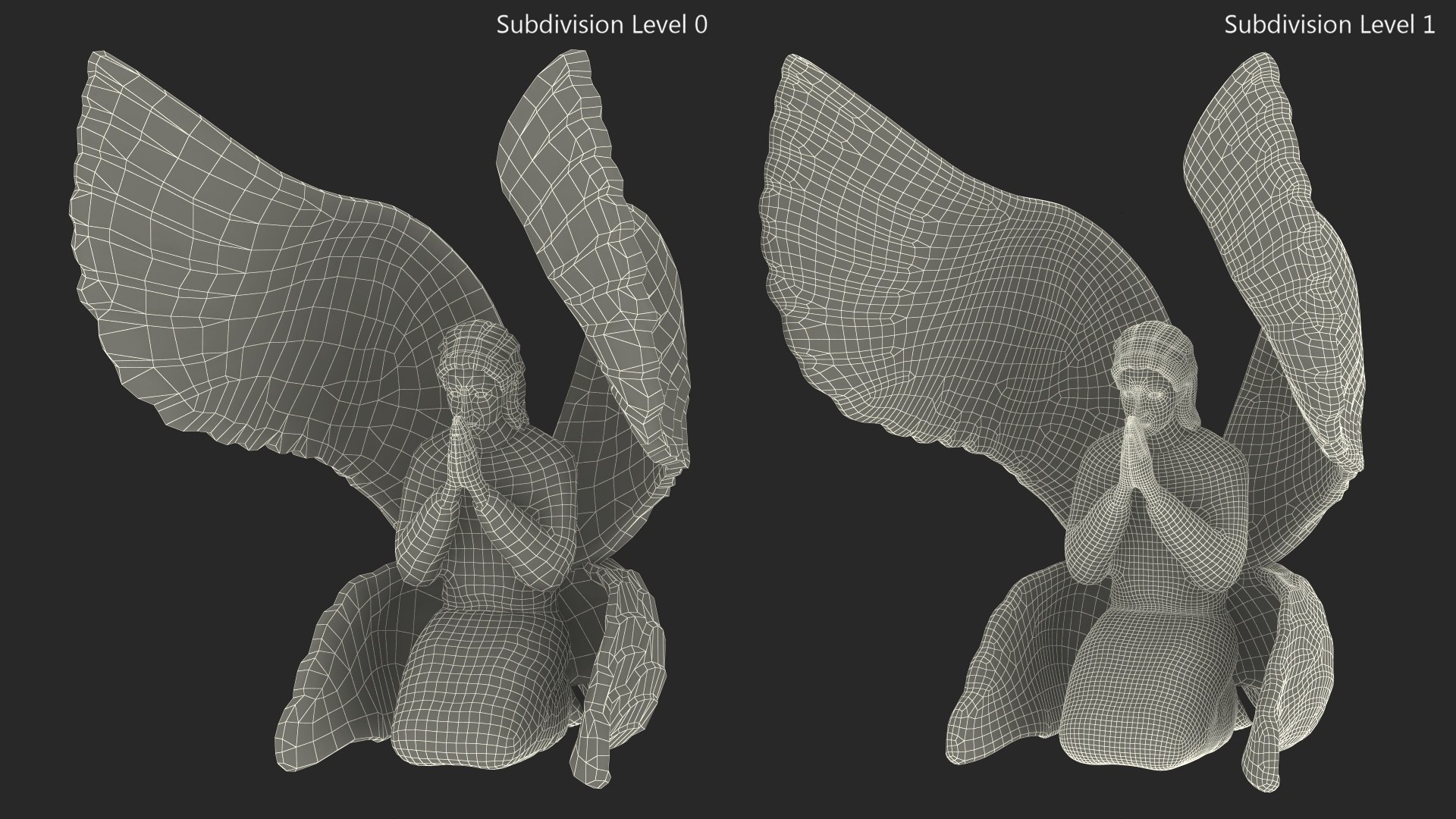 Praying Seraph Figure Model - TurboSquid 2282726