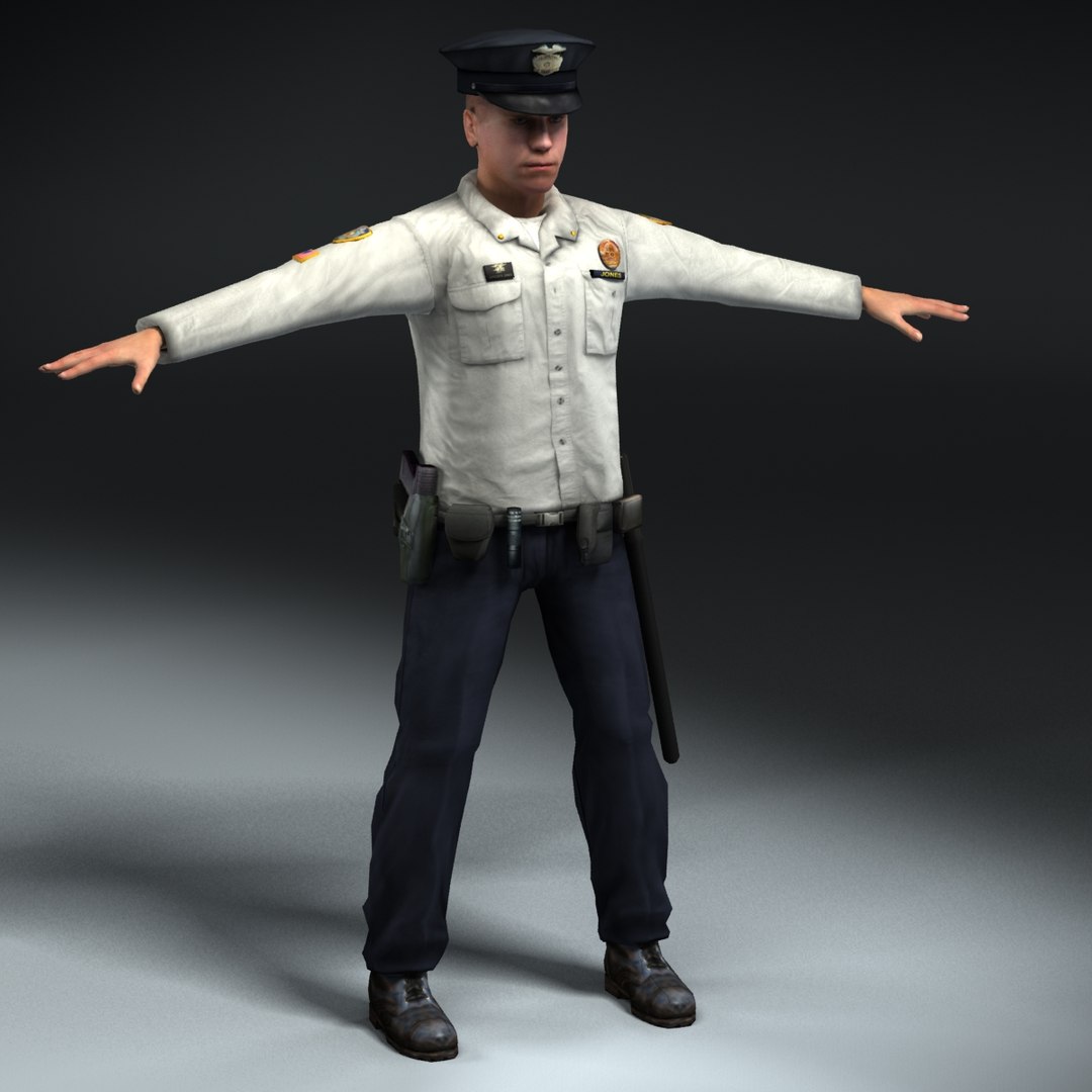 Policeman Police Man 3d Model