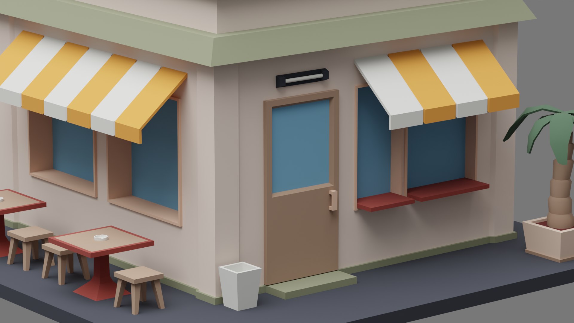 3D Kebab Cafe Low Poly - TurboSquid 2260446