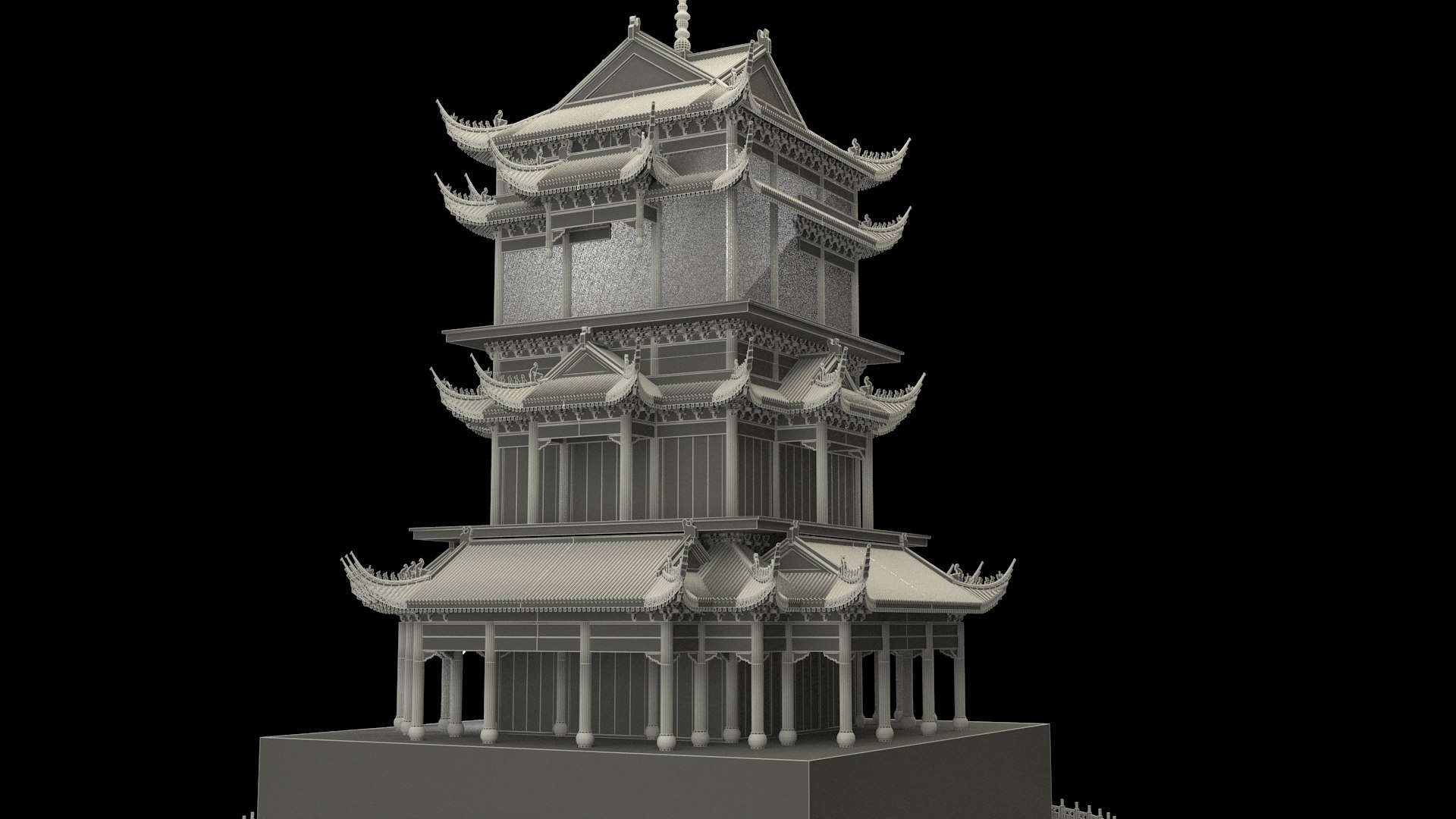 3D Chinese Ancient Tower - TurboSquid 1897034