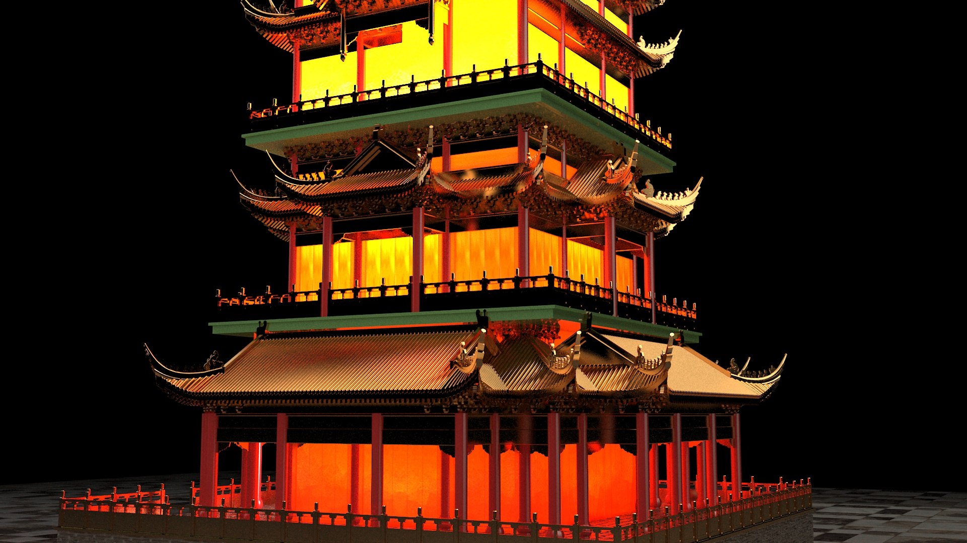 3D Chinese Ancient Tower - TurboSquid 1897034