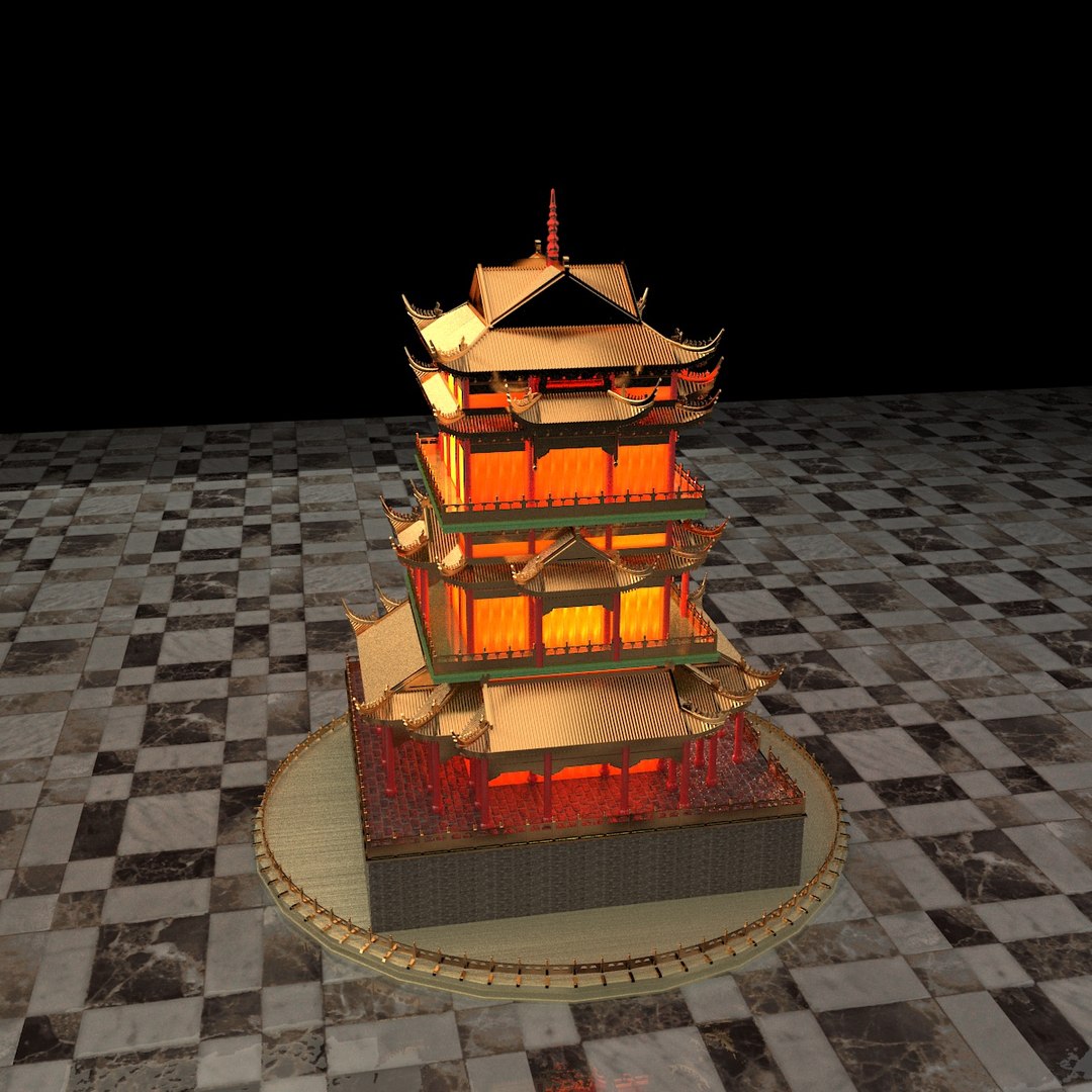 3D Chinese Ancient Tower - TurboSquid 1897034