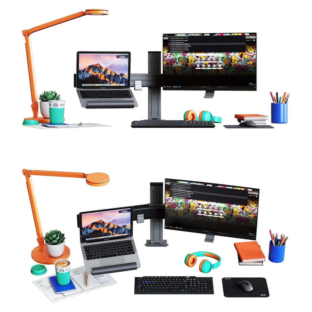 3D model desktop set web designer - TurboSquid 1636334