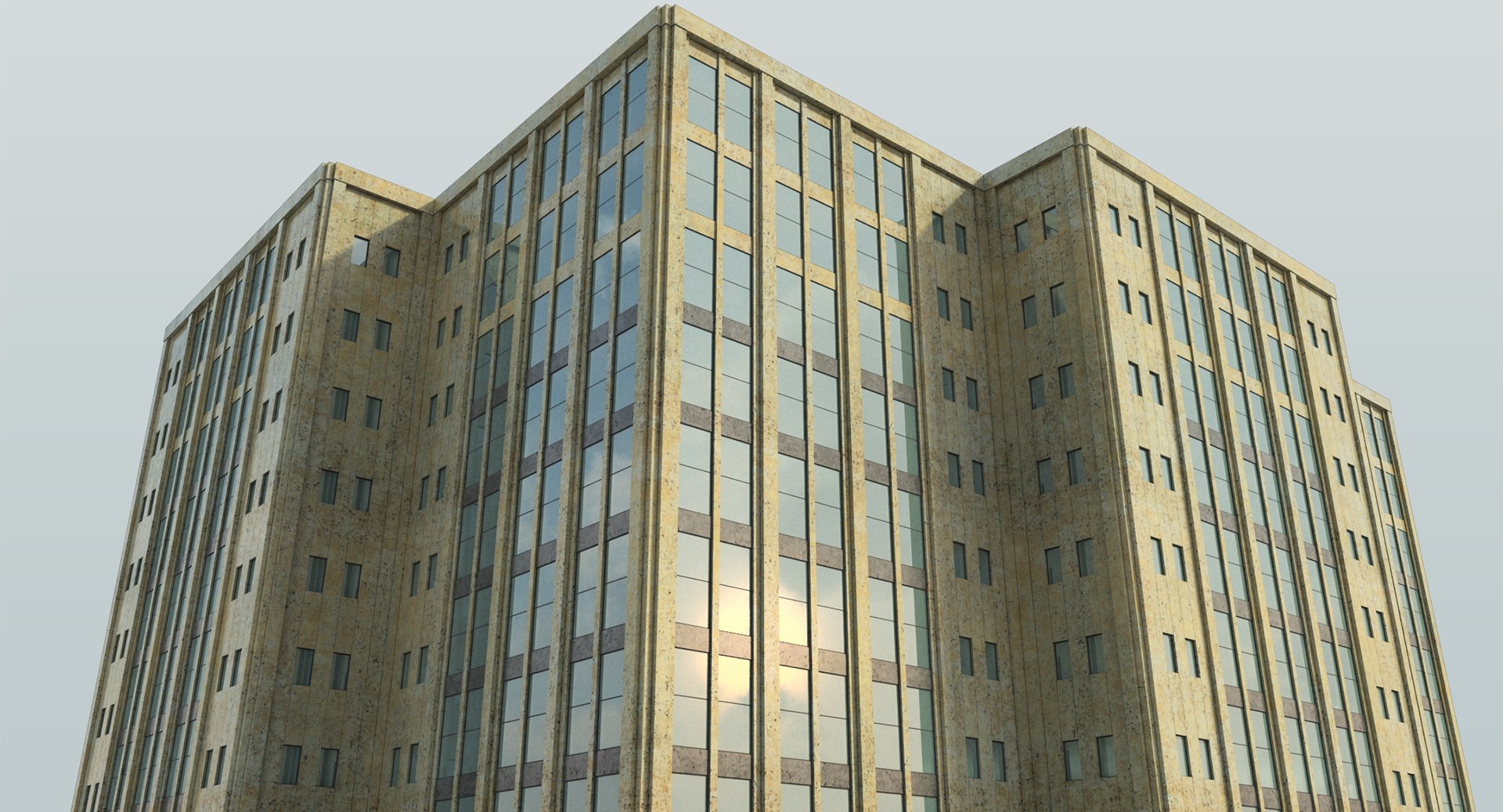 Tall Building Entrance Area 3d Model