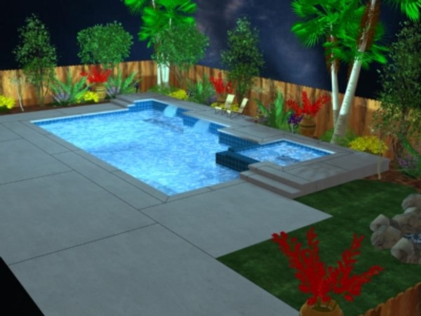 3d geometric swimming pool model