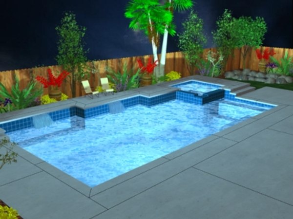 3d geometric swimming pool model