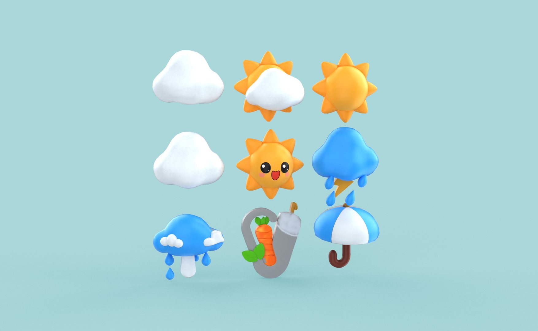3D Cartoon Weather V002 Model - TurboSquid 2252134
