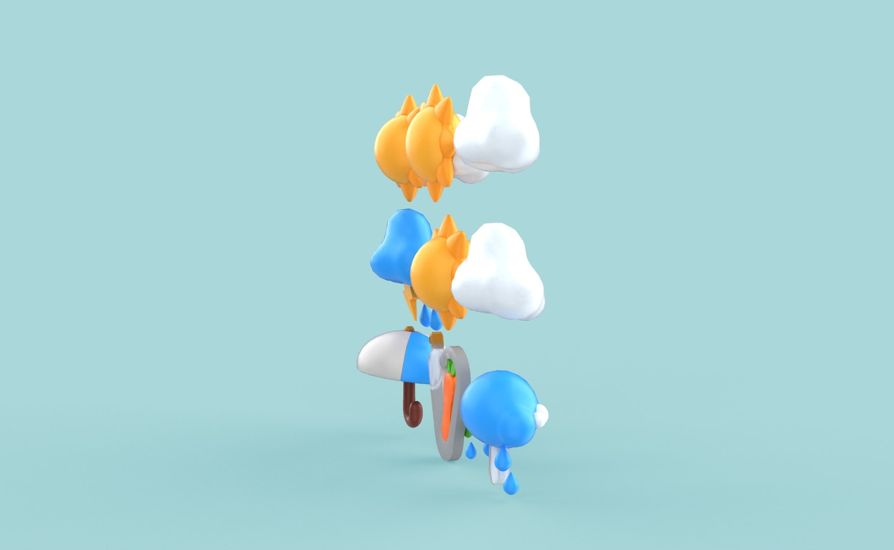 3D Cartoon Weather V002 Model - TurboSquid 2252134