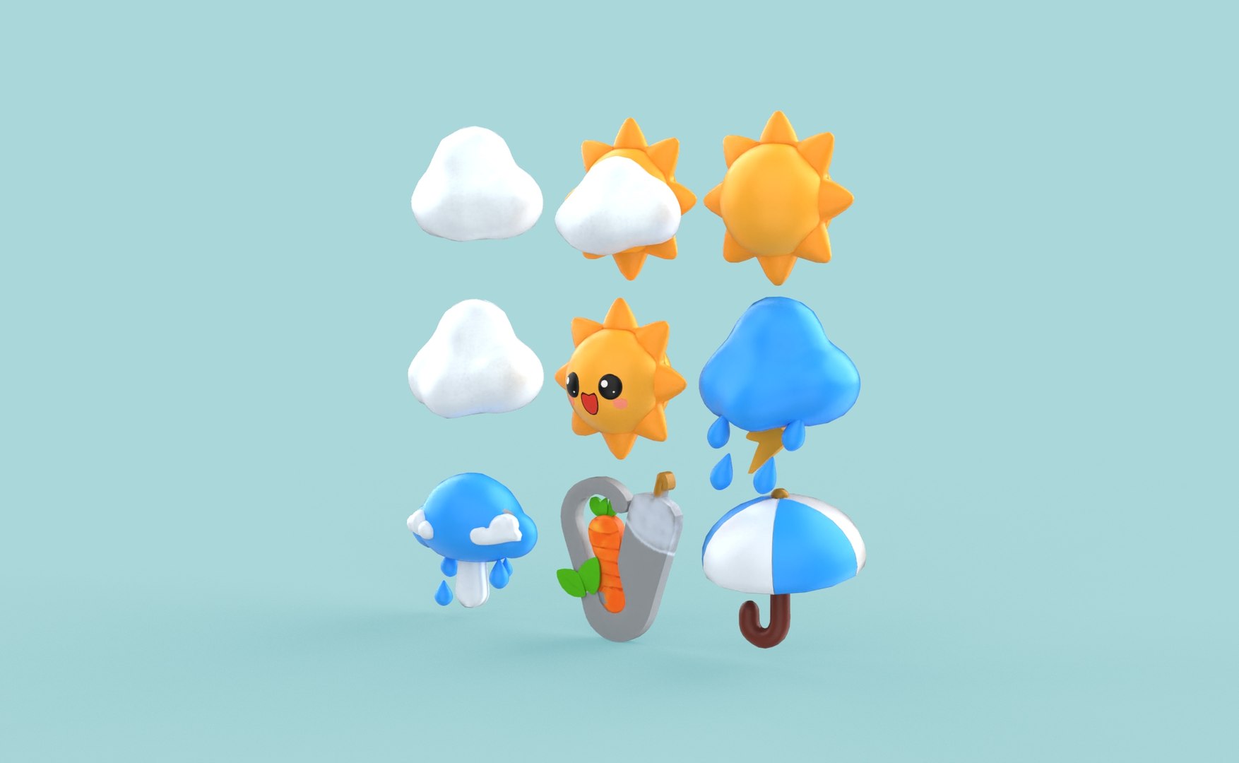 3D Cartoon Weather V002 Model - TurboSquid 2252134