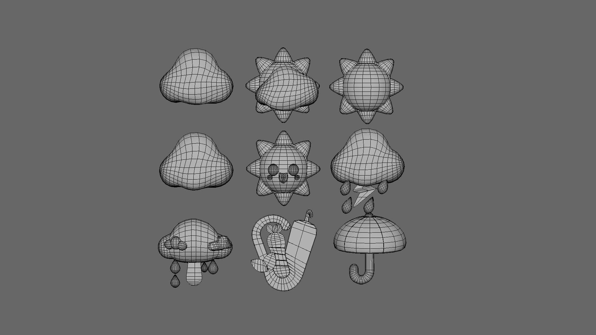 3D Cartoon Weather V002 Model - TurboSquid 2252134