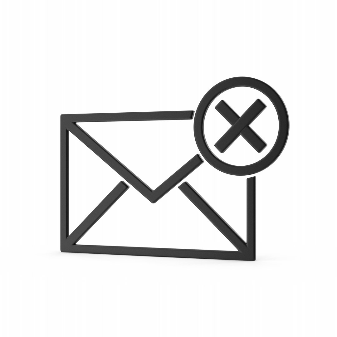 3D Rejected Message Mail Symbol - TurboSquid 2113737