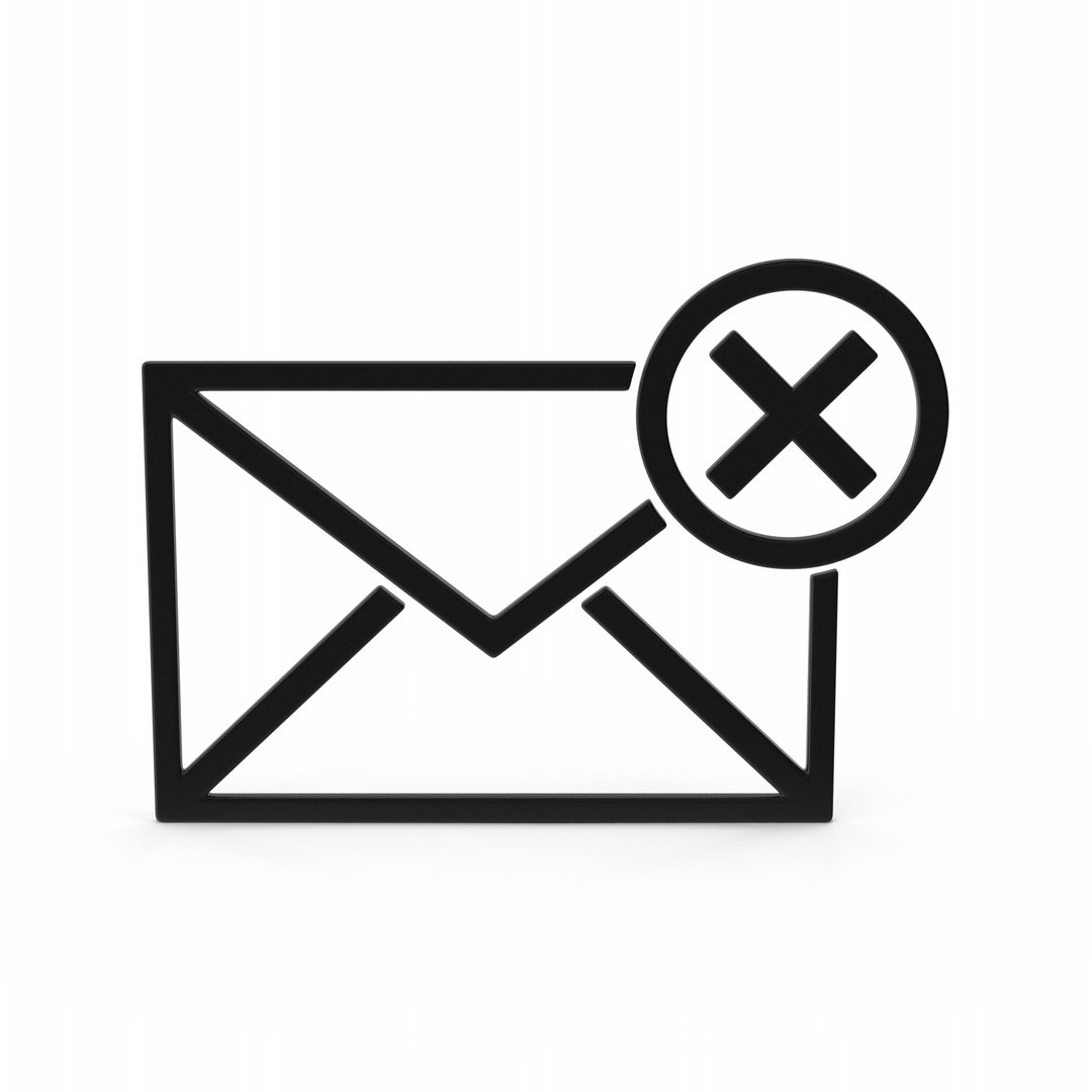 3D Rejected Message Mail Symbol - TurboSquid 2113737