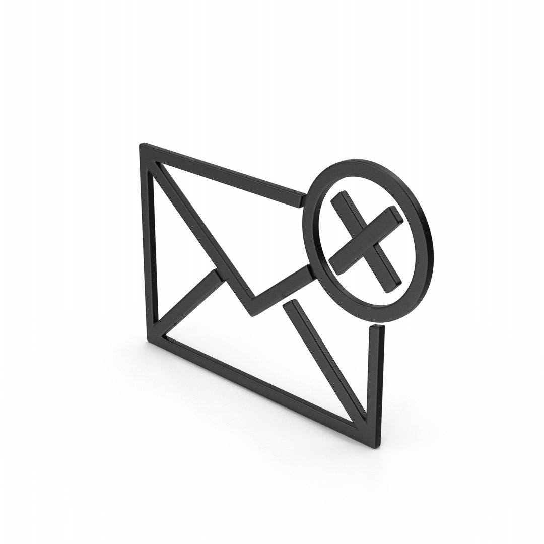 3D Rejected Message Mail Symbol - TurboSquid 2113737