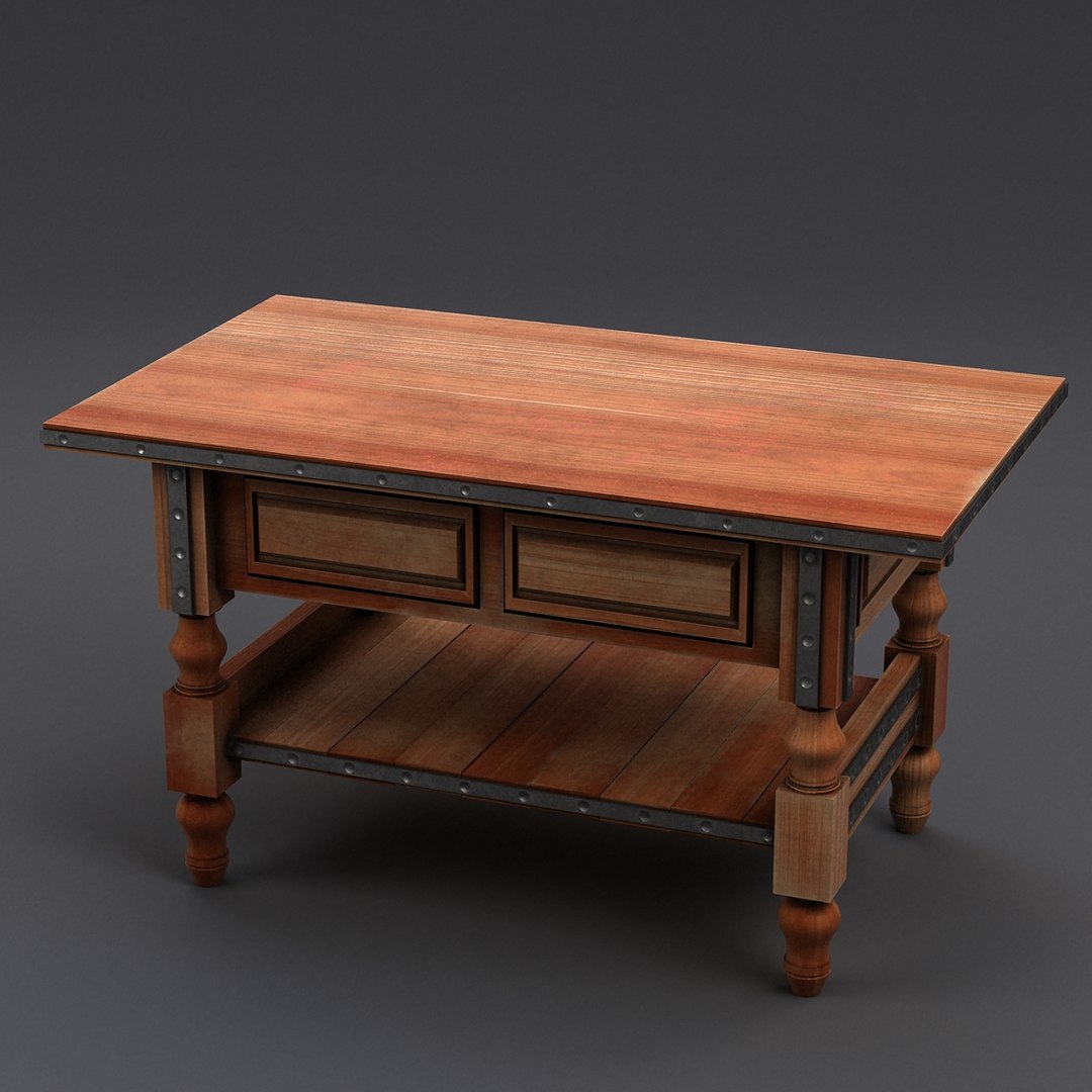 Old table 3D model - TurboSquid 1255255