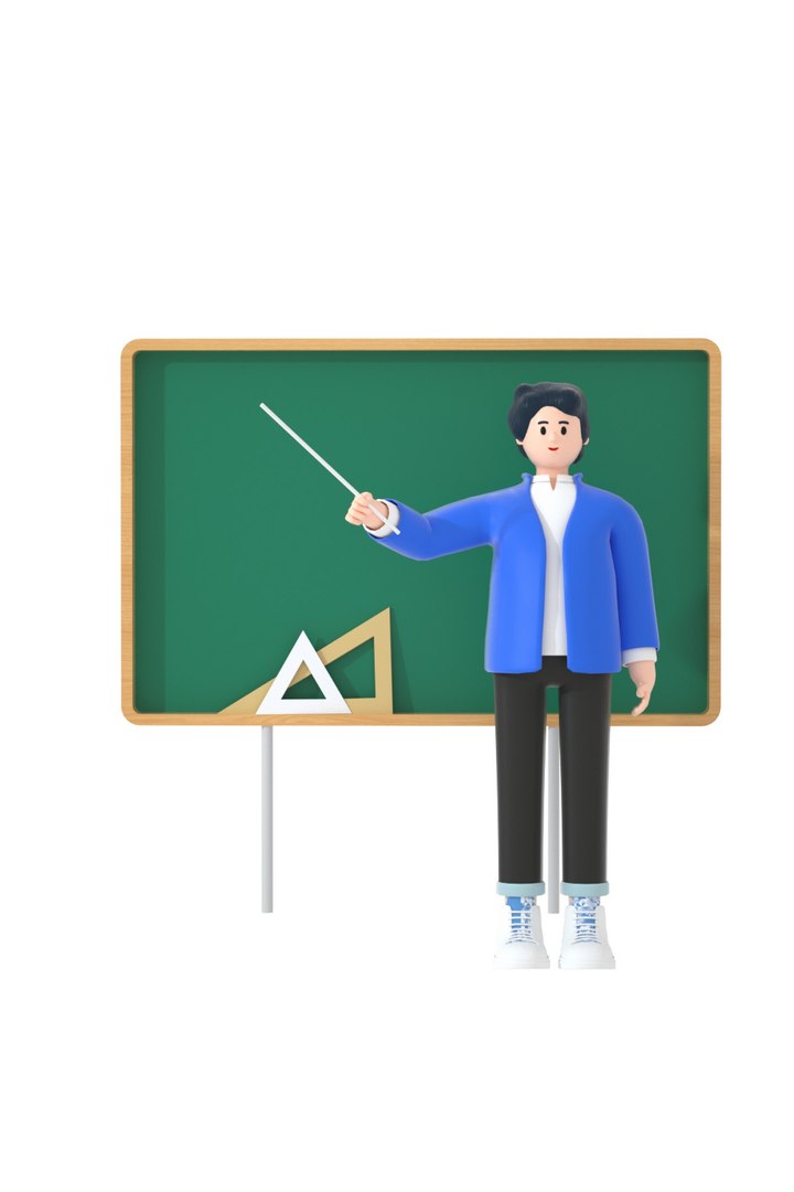 C4d cartoon teacher training 3D model - TurboSquid 2101857