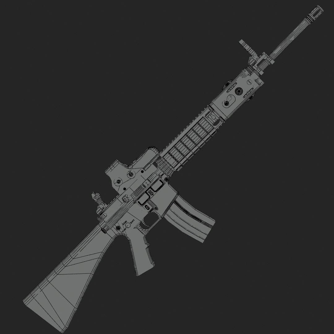 3d M16a4 Sights Fold Model