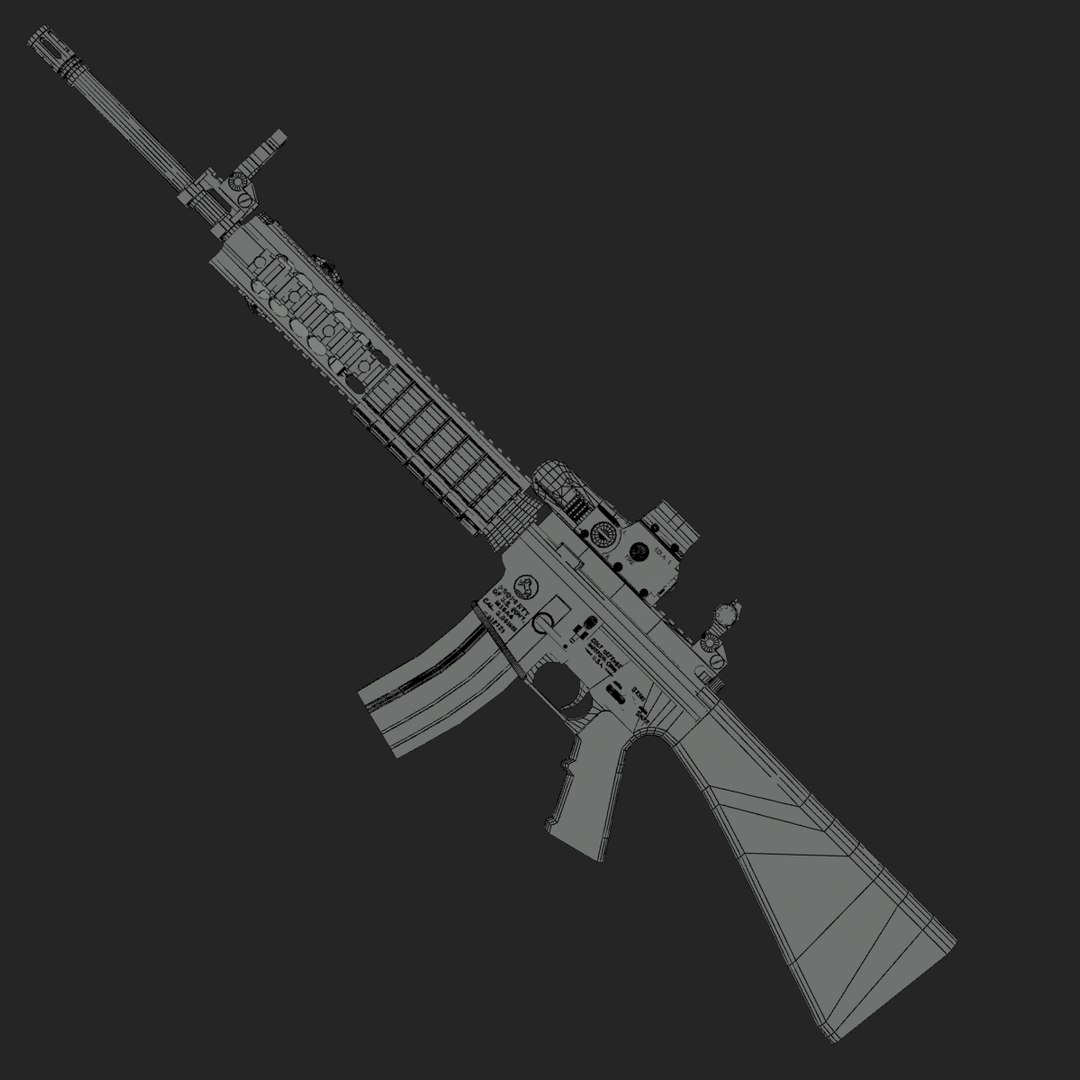 3d M16a4 Sights Fold Model