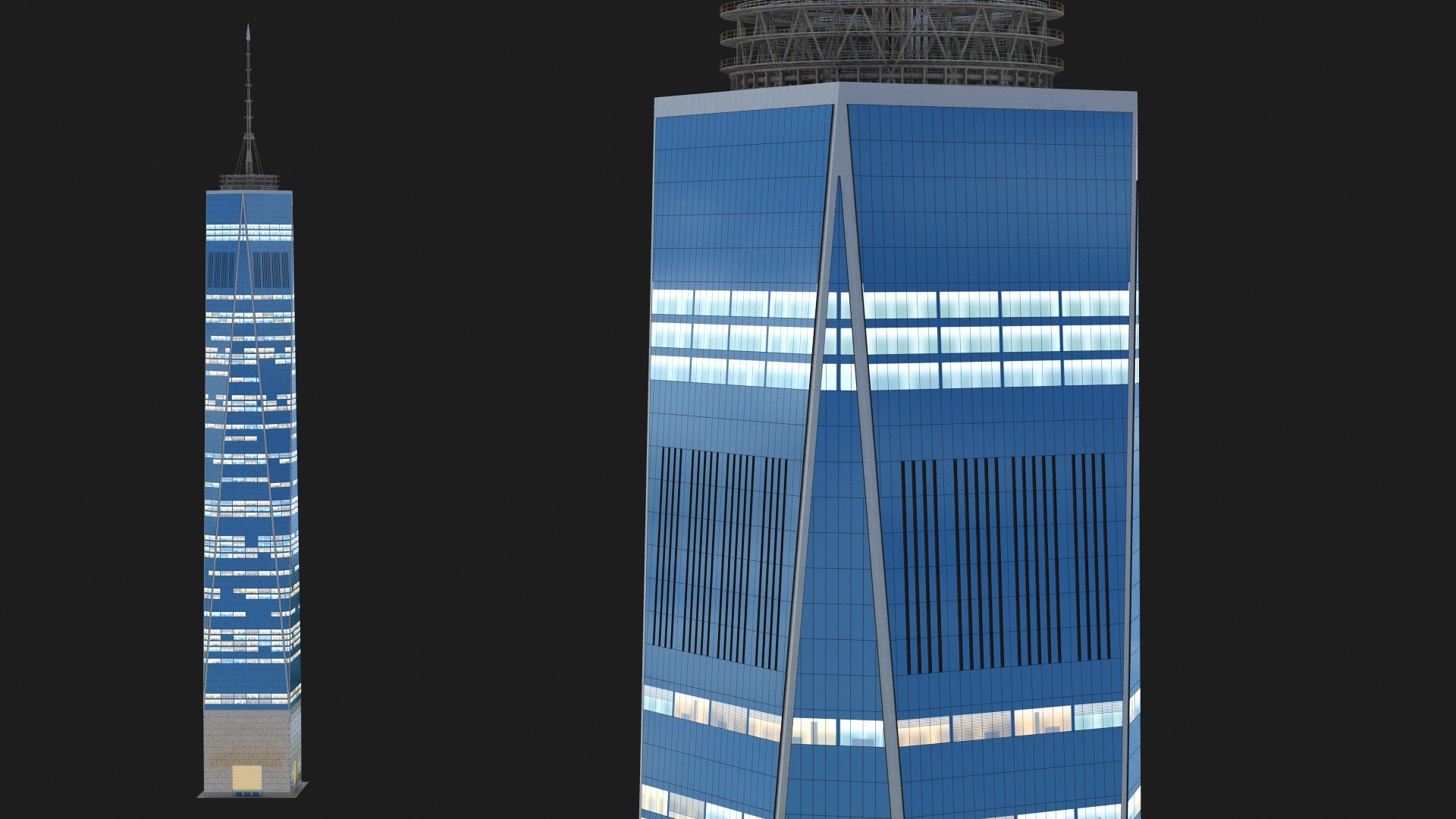3D Freedom Tower Night Glow - TurboSquid 1788391
