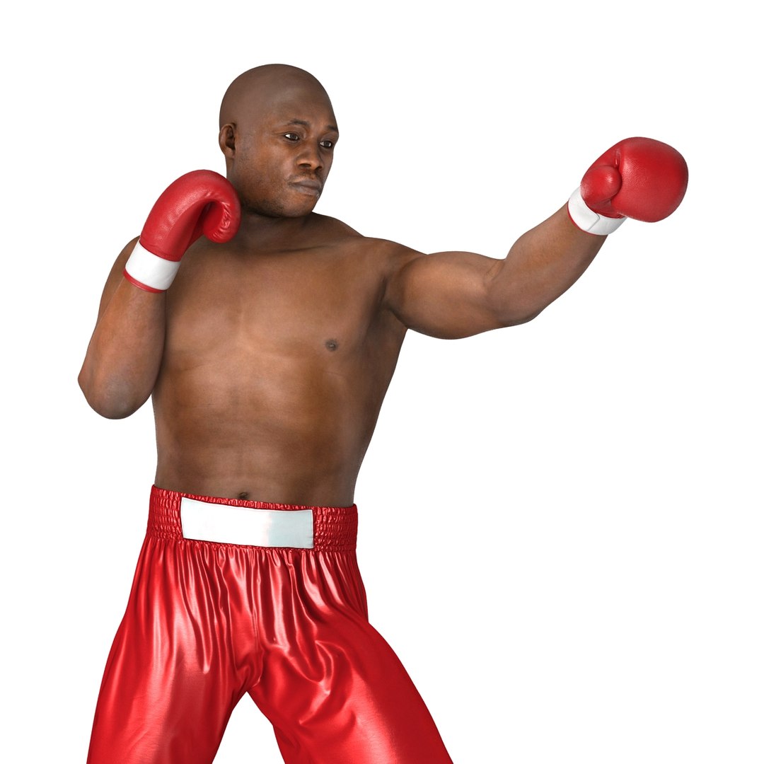 african american boxer red 3d c4d