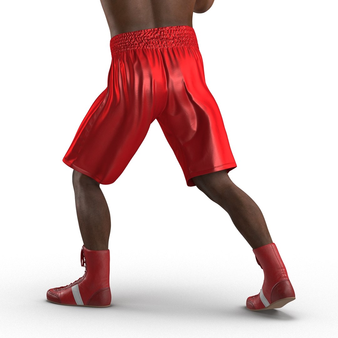 african american boxer red 3d c4d