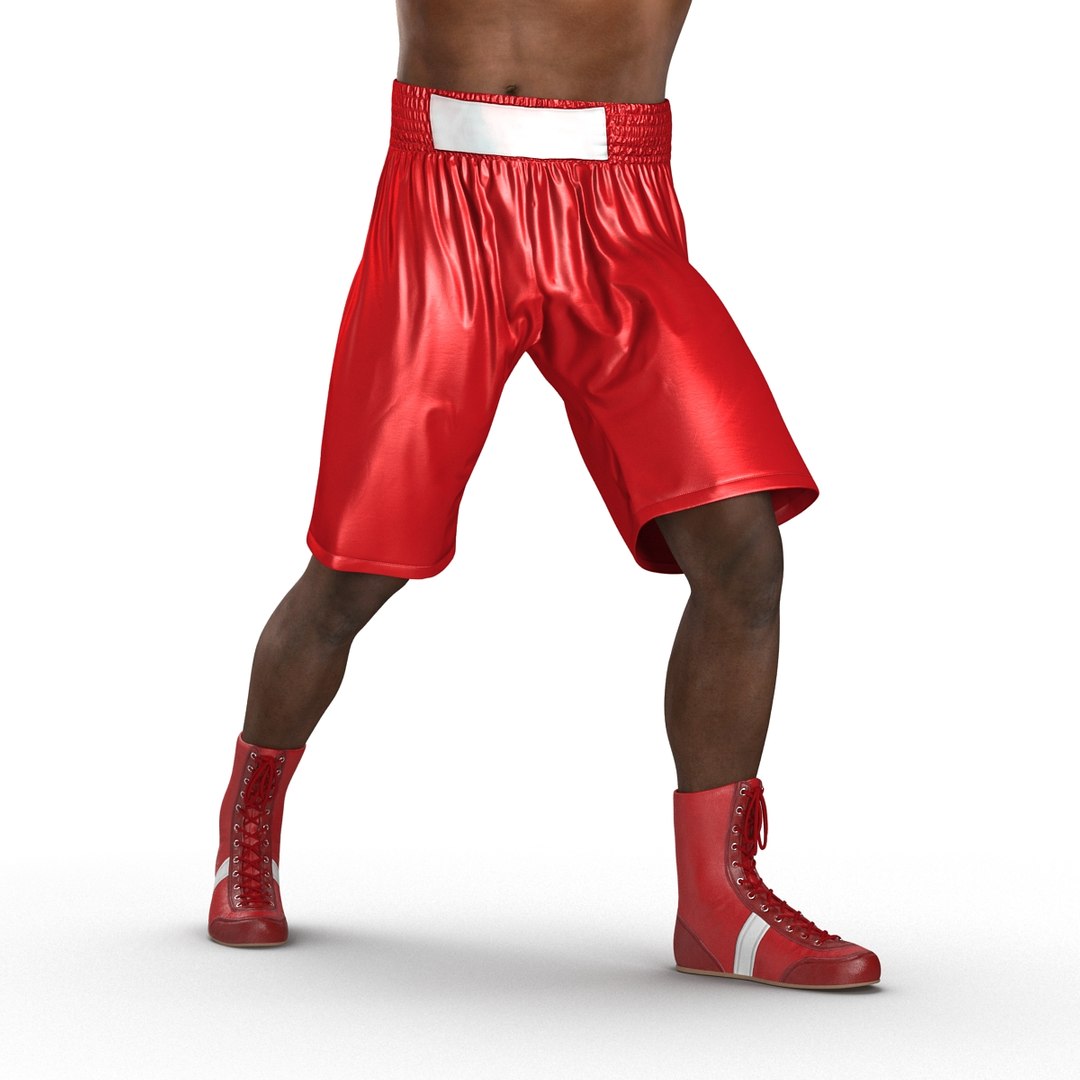 african american boxer red 3d c4d